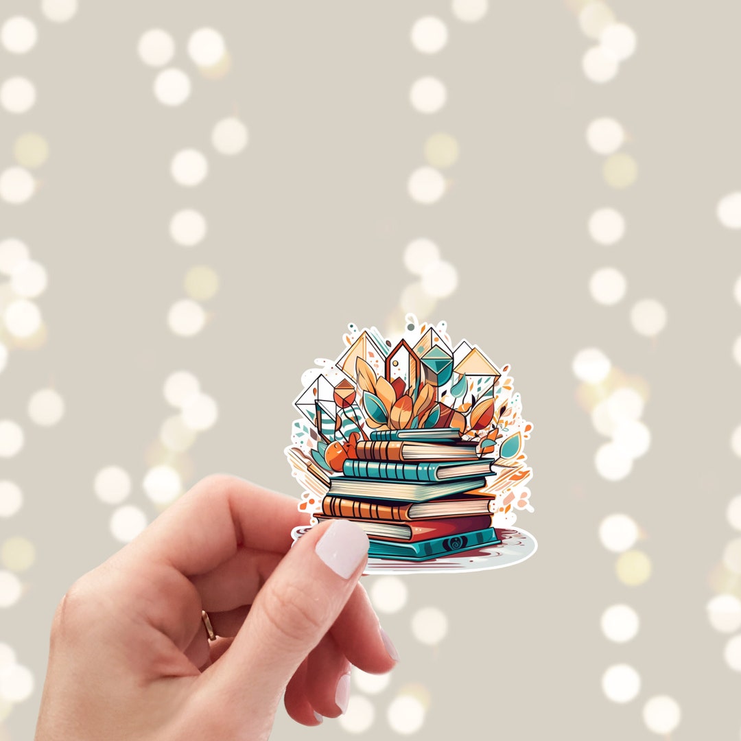 Book Stack Sticker Vibrant Vinyl Decal for Bookworms and - Etsy