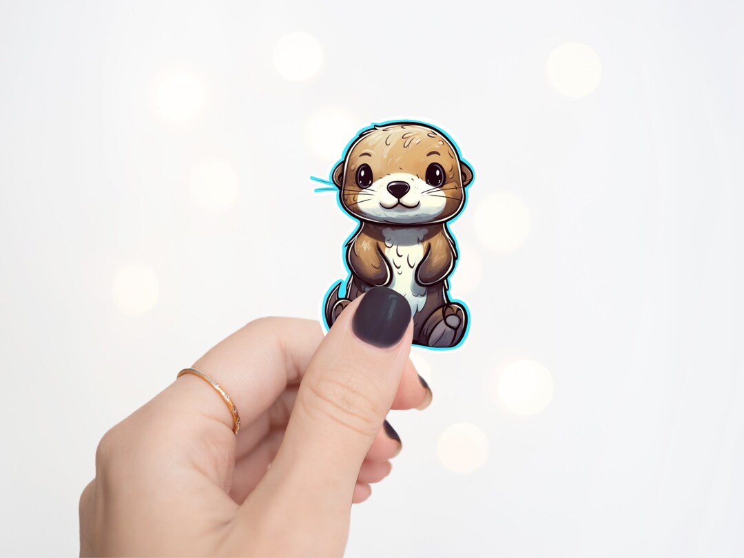 Vinyl Stickers, Lovely Baby Otter Sticker - Dark and Artistic Design - Etsy