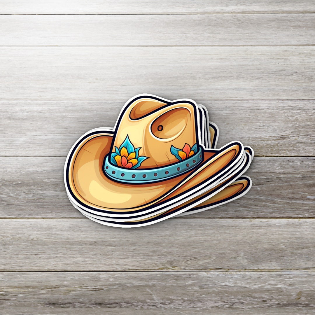 Vinyl Stickers, Cowboy Hats Sticker Set - Western Style Vinyl Decals ...