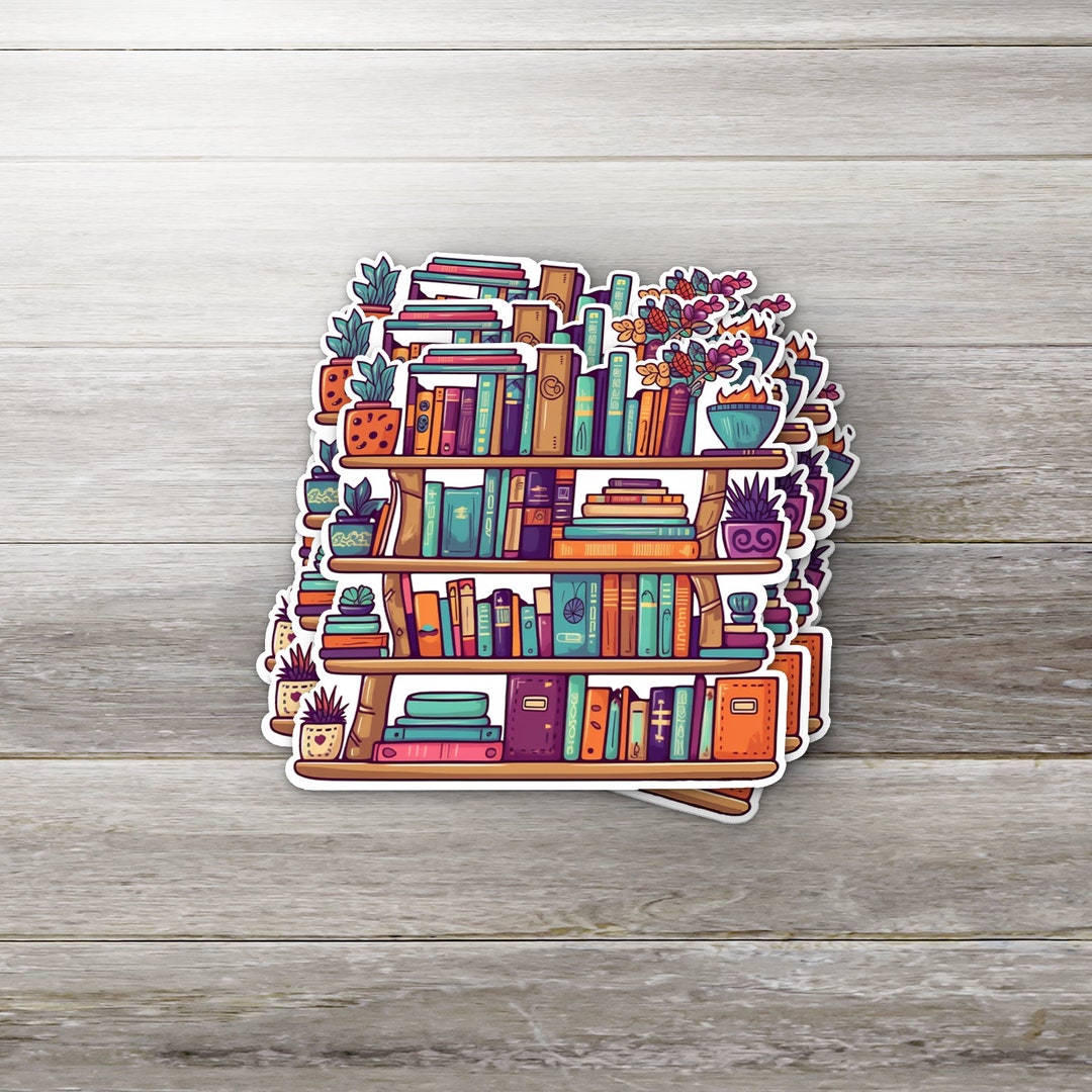 Vinyl Stickers, Enchanting Book Case Sticker - A Magical World of Books ...