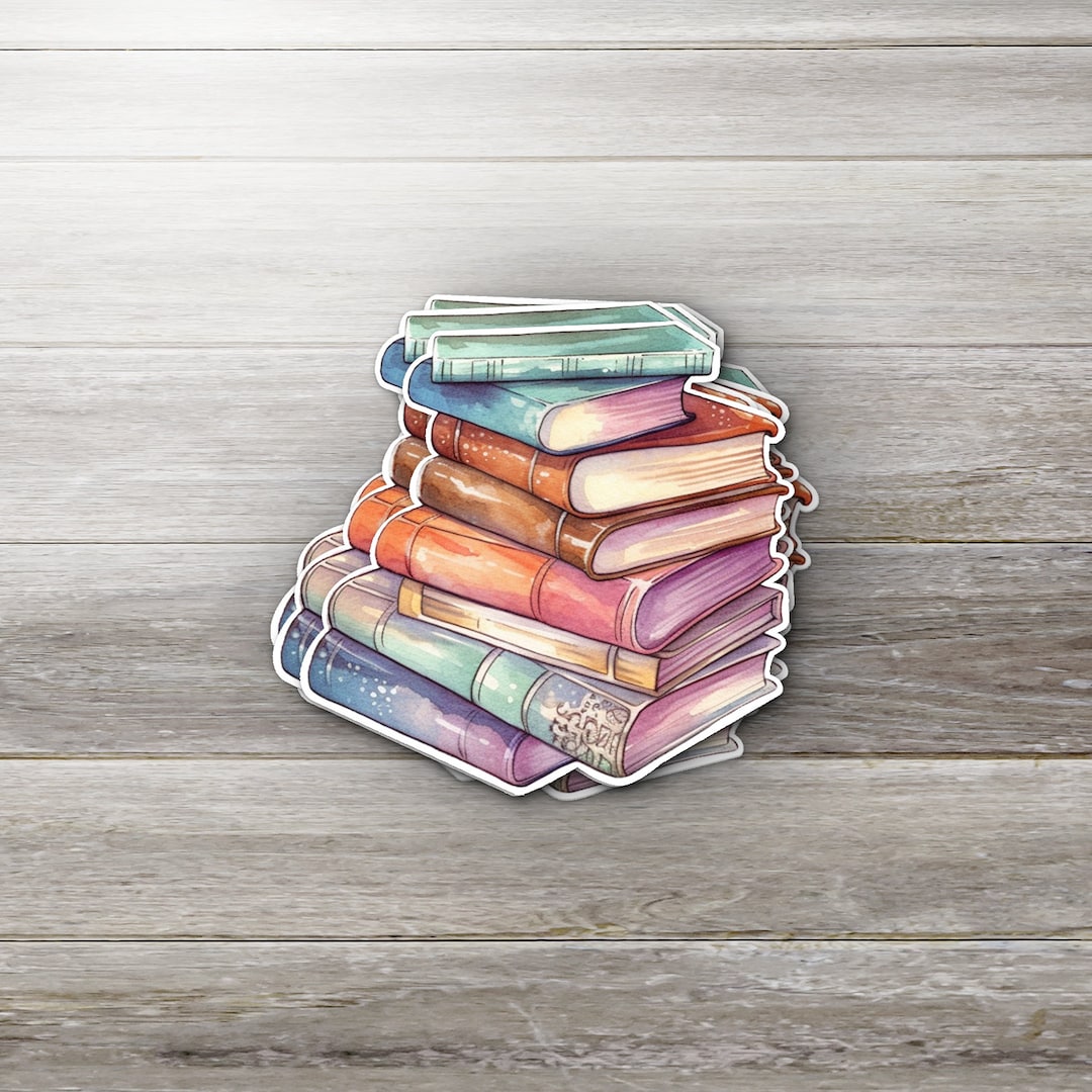 Vinyl Stickers, Watercolor Book Sticker - Whimsical and Artistic Decal ...