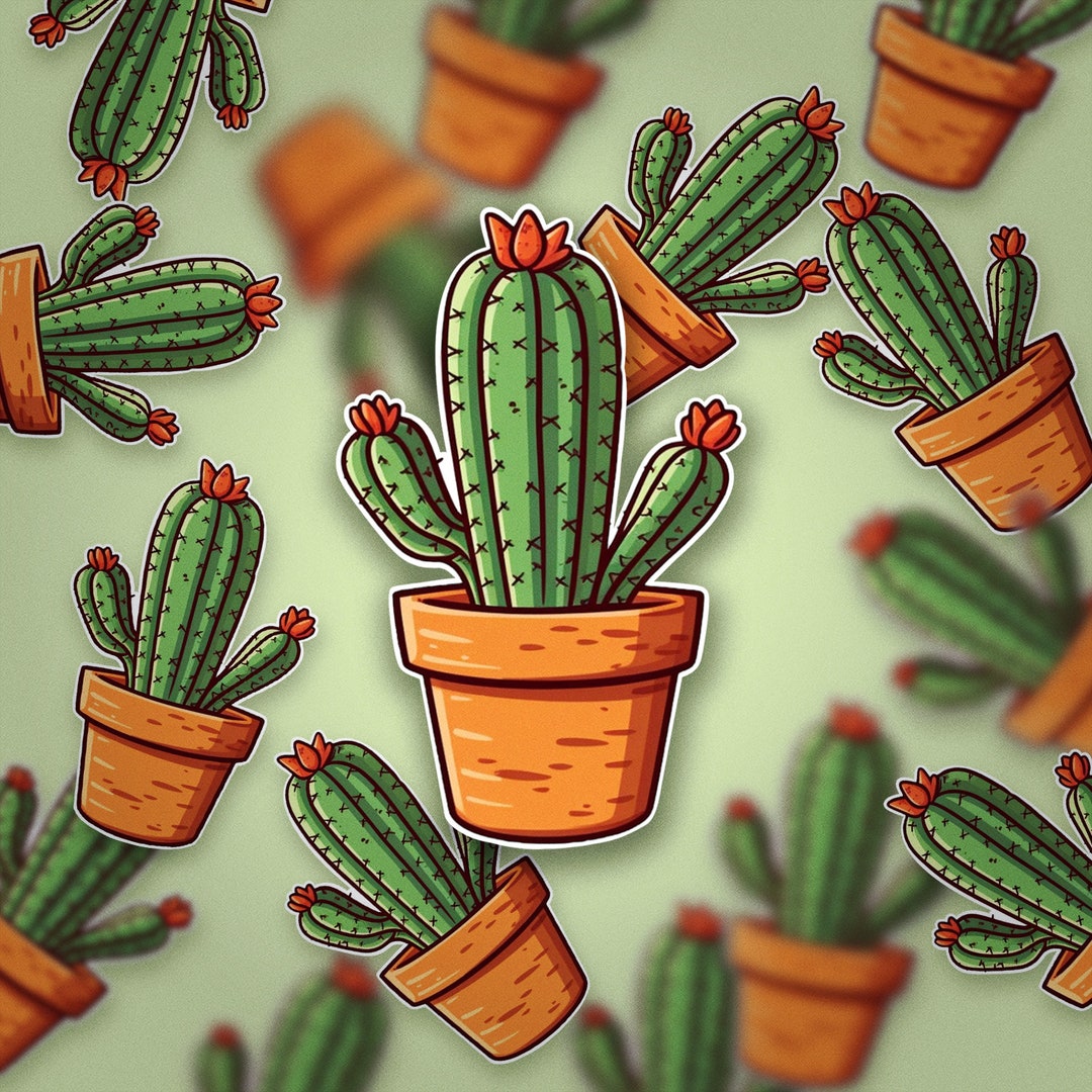 Vinyl Stickers, Cactus Sticker Desert Plant Vinyl Decal, Waterproof ...