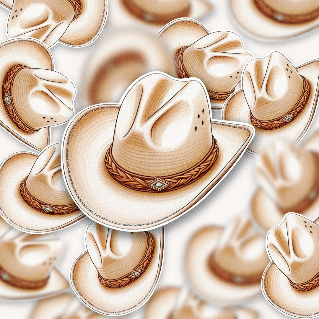 Vinyl Stickers Cute Cowboy Hat Sticker Adorable Western - Etsy