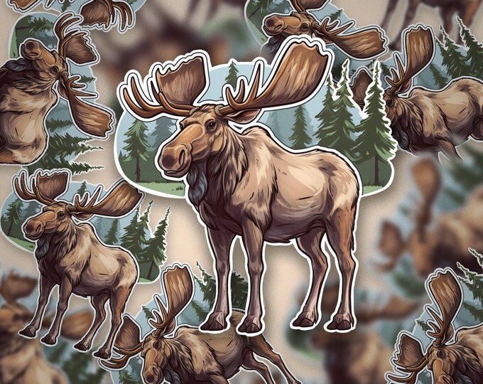 Moose Waterproof Vinyl Sticker, UV Resistant Decal, Car Truck Window ...