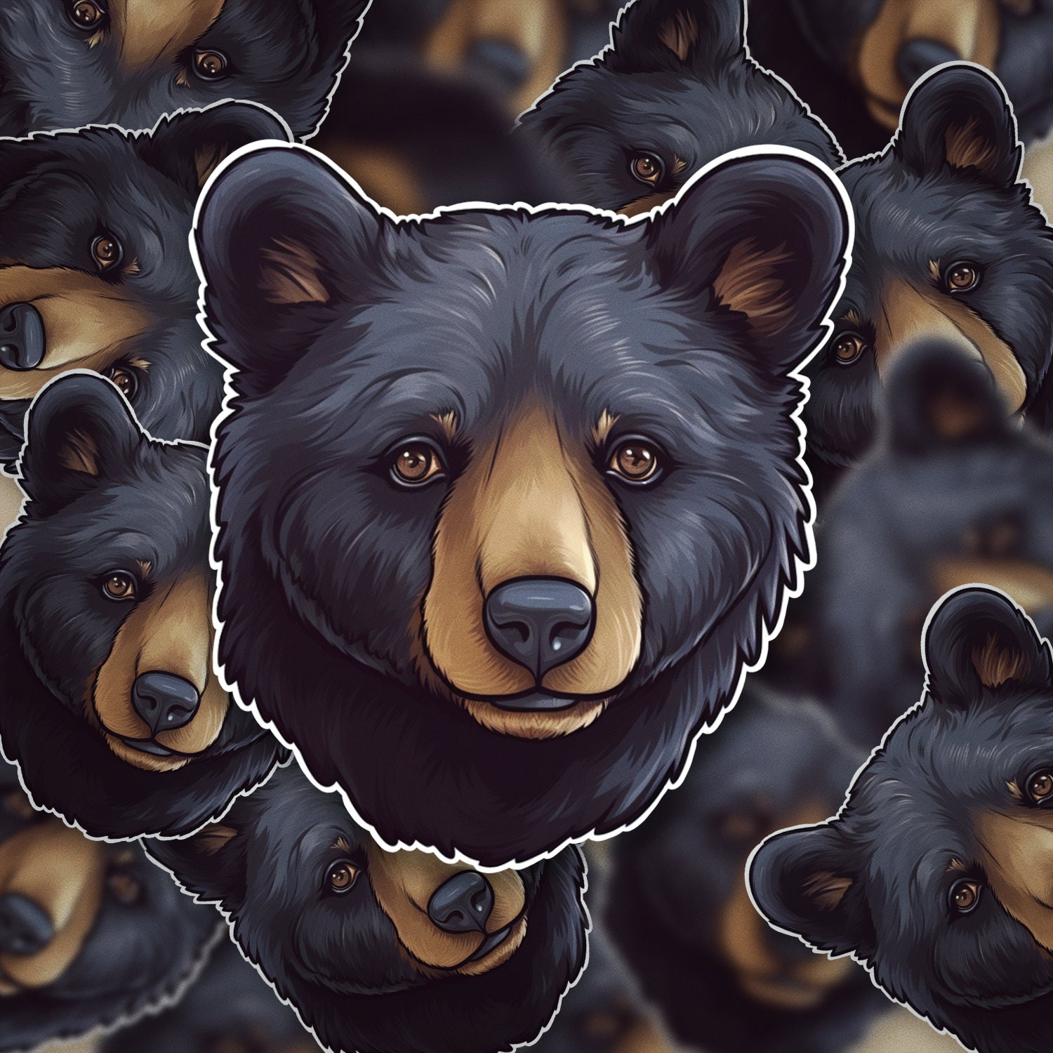 Vinyl Stickers Black Bear Head Sticker Wildlife Inspired - Etsy