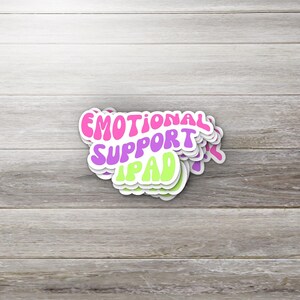 Emotional Support iPad Sticker | Funny Tech Sticker | Waterproof Vinyl ...