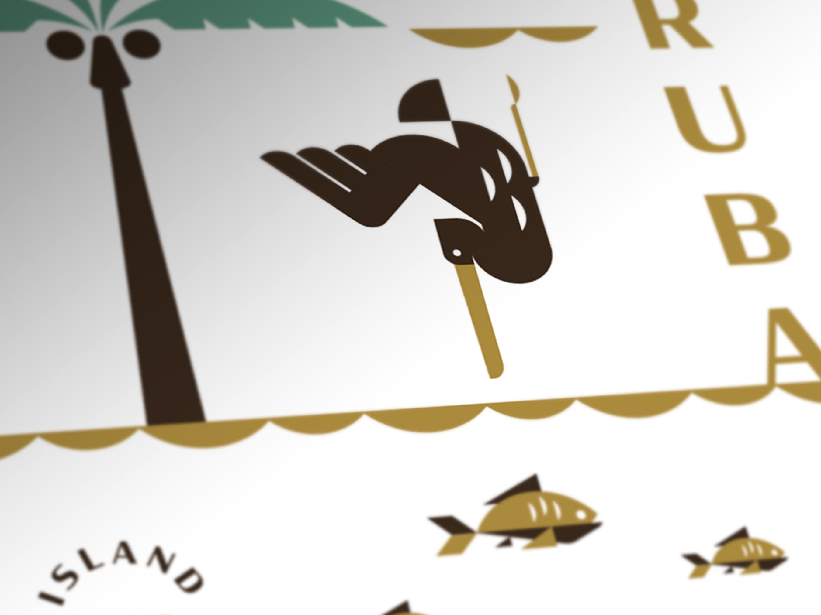 Aruba Poster / Travel Collection / 8x10 Print / Mid-century Modern ...