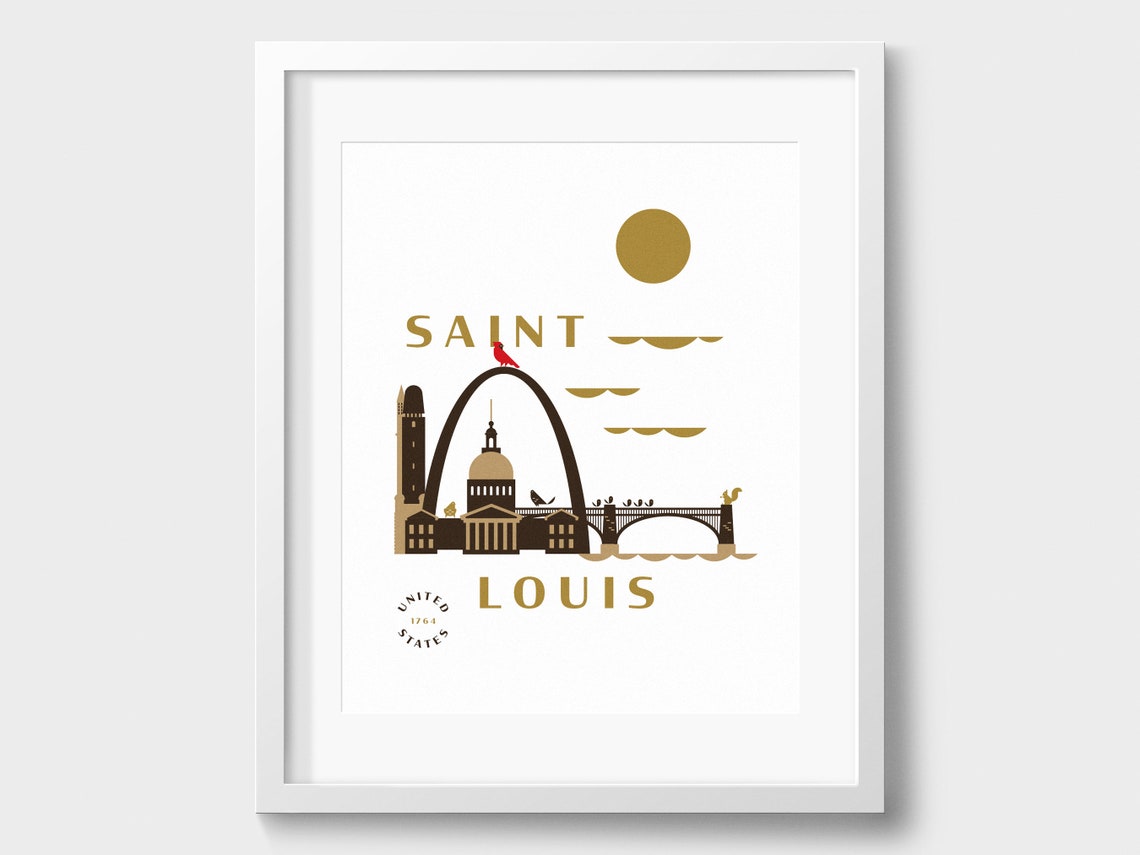 Saint Louis Poster / Travel Collection / 8x10 Print / Mid-century ...