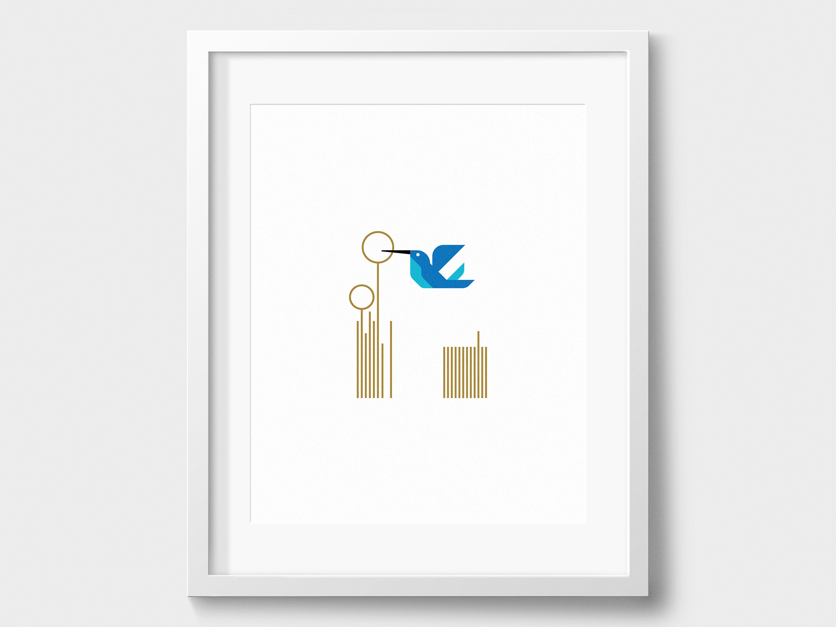 Humming Bird Poster / Bird Collection / 8x10 Print / Mid-century Modern ...