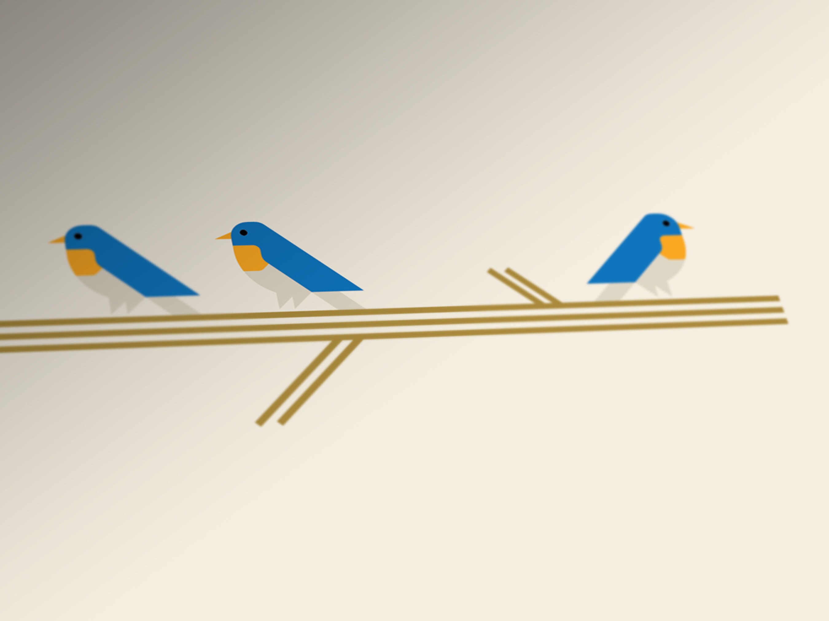 Eastern Bluebird Poster / Bird Collection / 8x10 Print / Mid-century ...