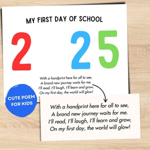 First Day of School 2025 Handprint Craft, Back to School Handprint ...