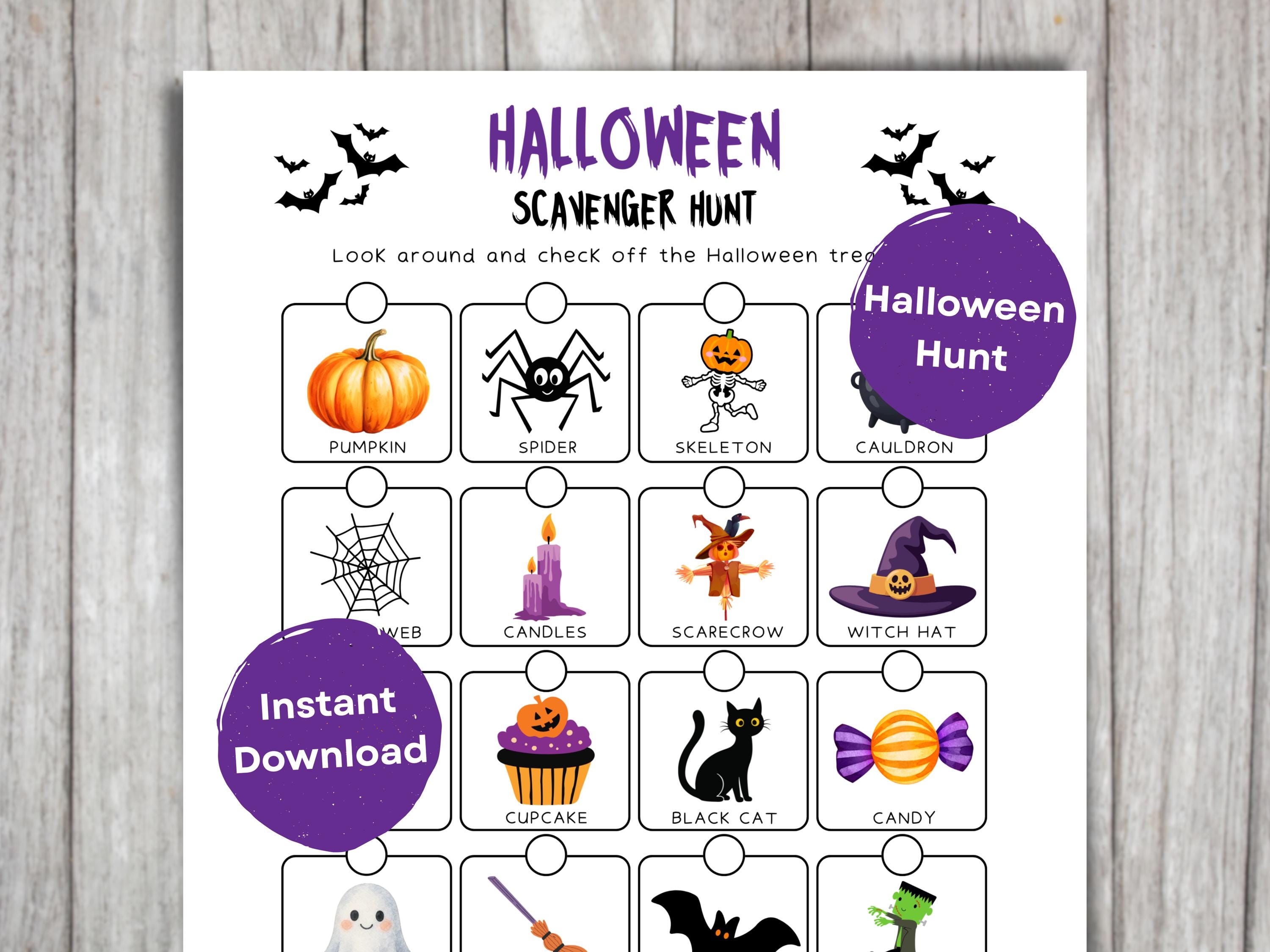 Halloween Scavenger Hunt, Kids Party Game (instant Download) - Etsy