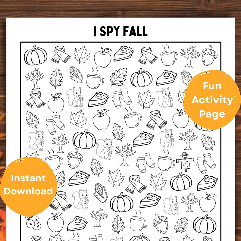 Fall I Spy Pages - Etsy