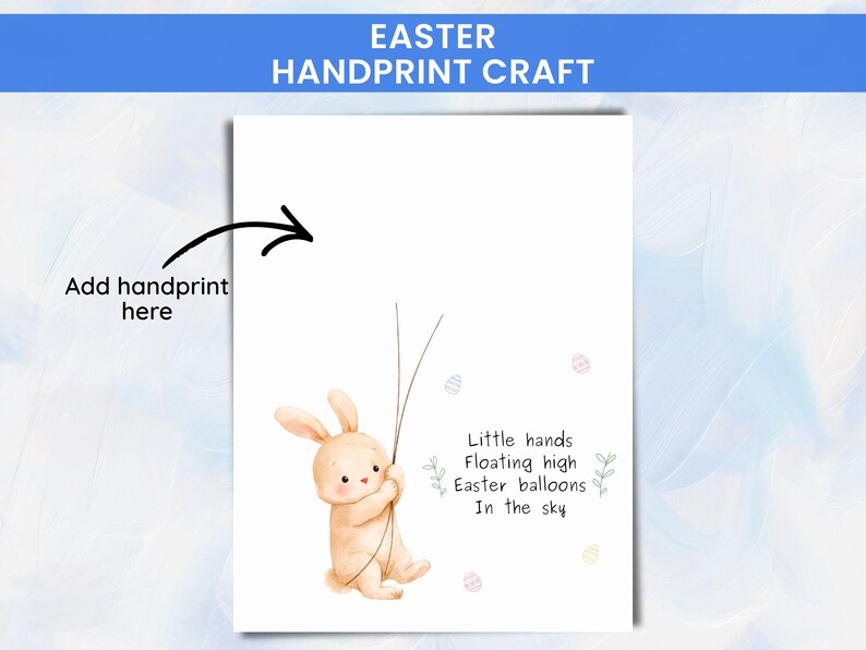 Easter Bunny Handprint Art, Kids Balloon Craft, Toddler Spring Activity ...