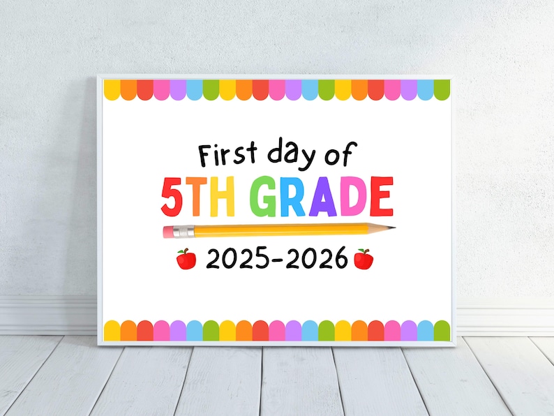 Back to School Sign, First Day of School Sign Printable, Printable ...