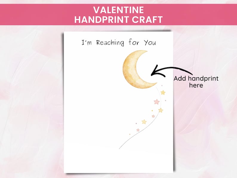 Valentine Handprint Craft for Kids, Handprint Art, Printable Valentine ...