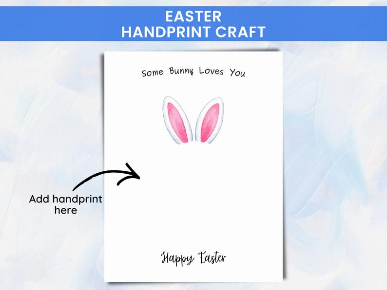 Easter Handprint Craft for Kids, Some Bunny Loves You, Printable Easter ...