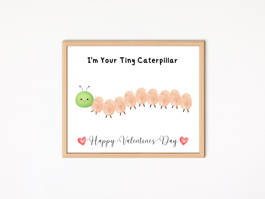 Caterpillar Fingerprint Valentine Craft, Kids Keepsake (instant ...
