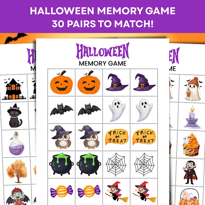 October Memory Game - Etsy