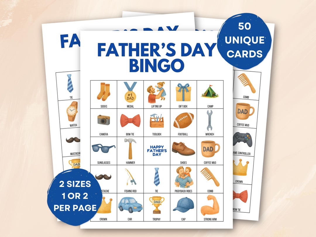 Father's Day Bingo Printable Game, Fun Family Activity, Father's Day ...