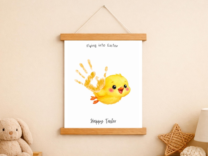 Easter Chick Handprint Craft for Kids, Printable Easter Activity ...
