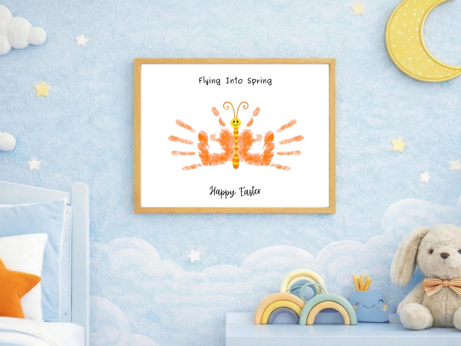 Butterfly Handprint Craft for Kids, Printable Easter Activity, Toddler ...