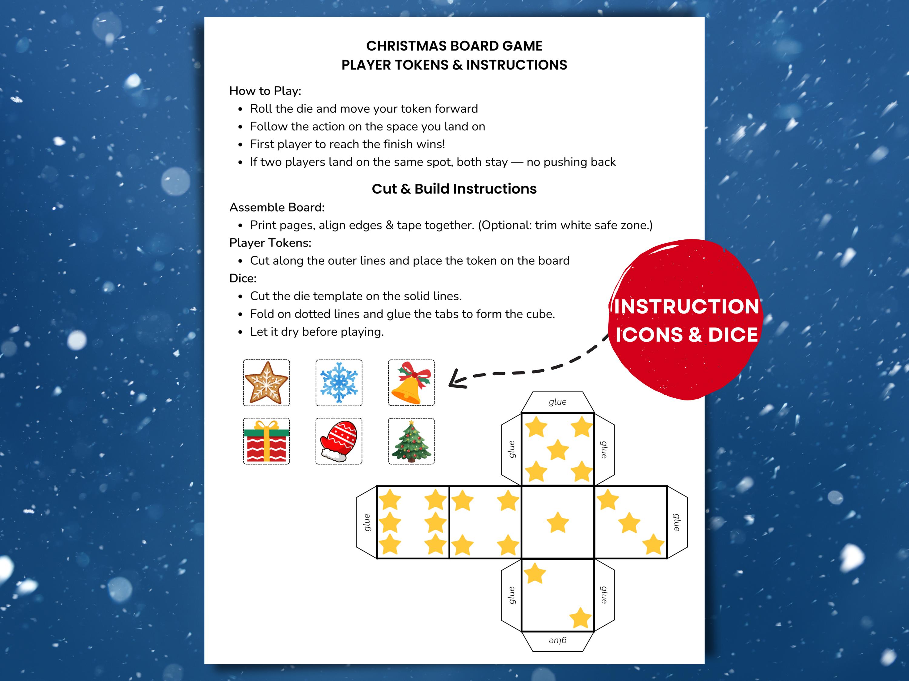 Christmas Board Game Printable, Holiday Classroom Game, Xmas Family ...