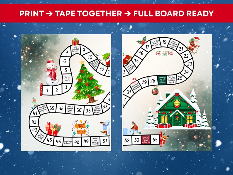Christmas Board Game Printable, Holiday Classroom Game, Xmas Family ...