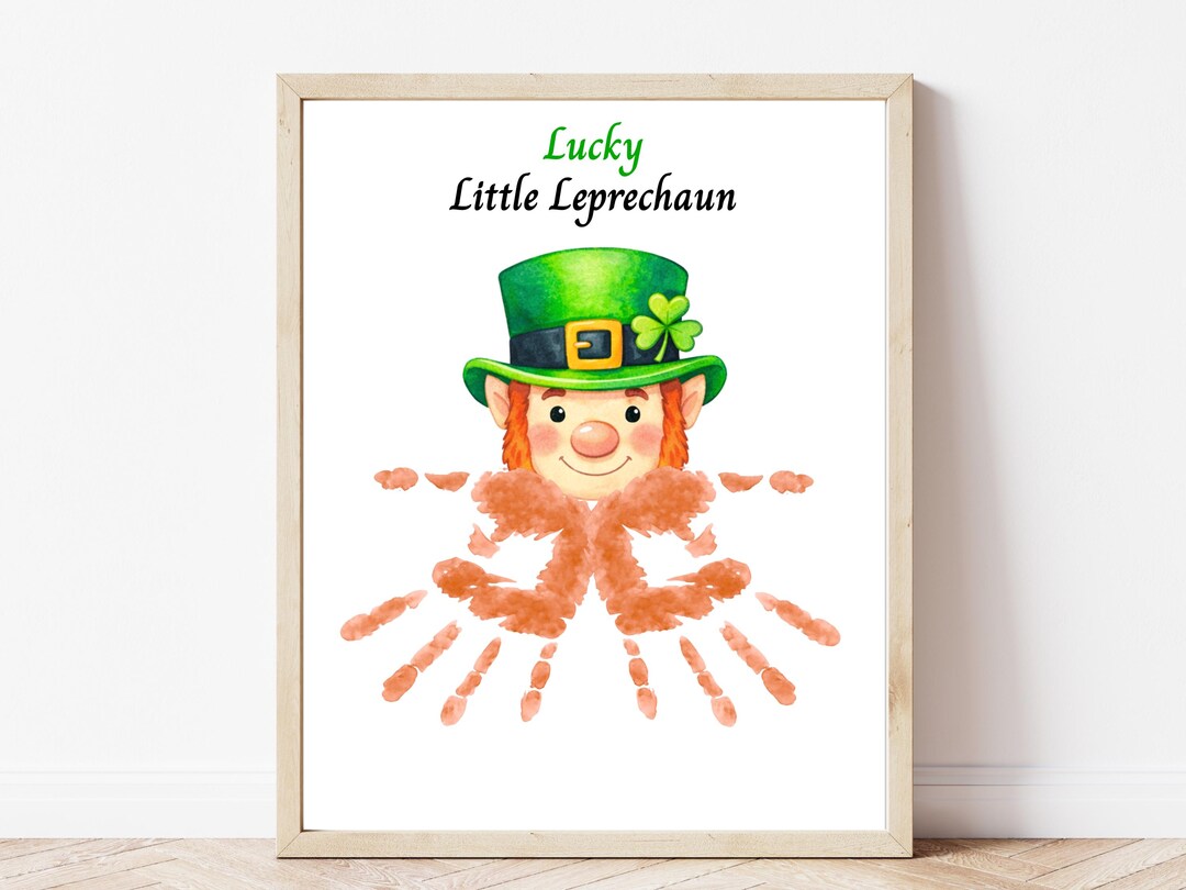 St Patricks Day Handprint Craft for Kids, Lucky Little Leprechaun ...