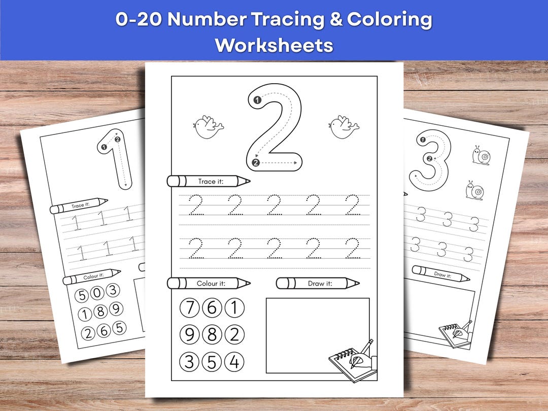 Number Tracing Worksheets 0-20 – Preschool Handwriting Practice PDF ...