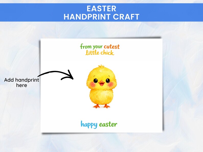 Easter Chick Handprint Craft for Kids, Printable Easter Activity ...