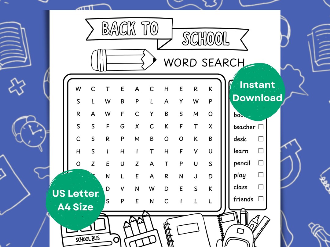 Sopa de letras imprimible en PDF para el regreso a clases: actividad ...