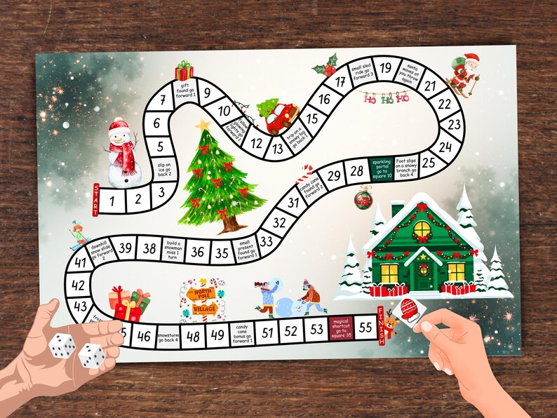 Christmas Board Game Printable, Holiday Classroom Game, Xmas Family ...