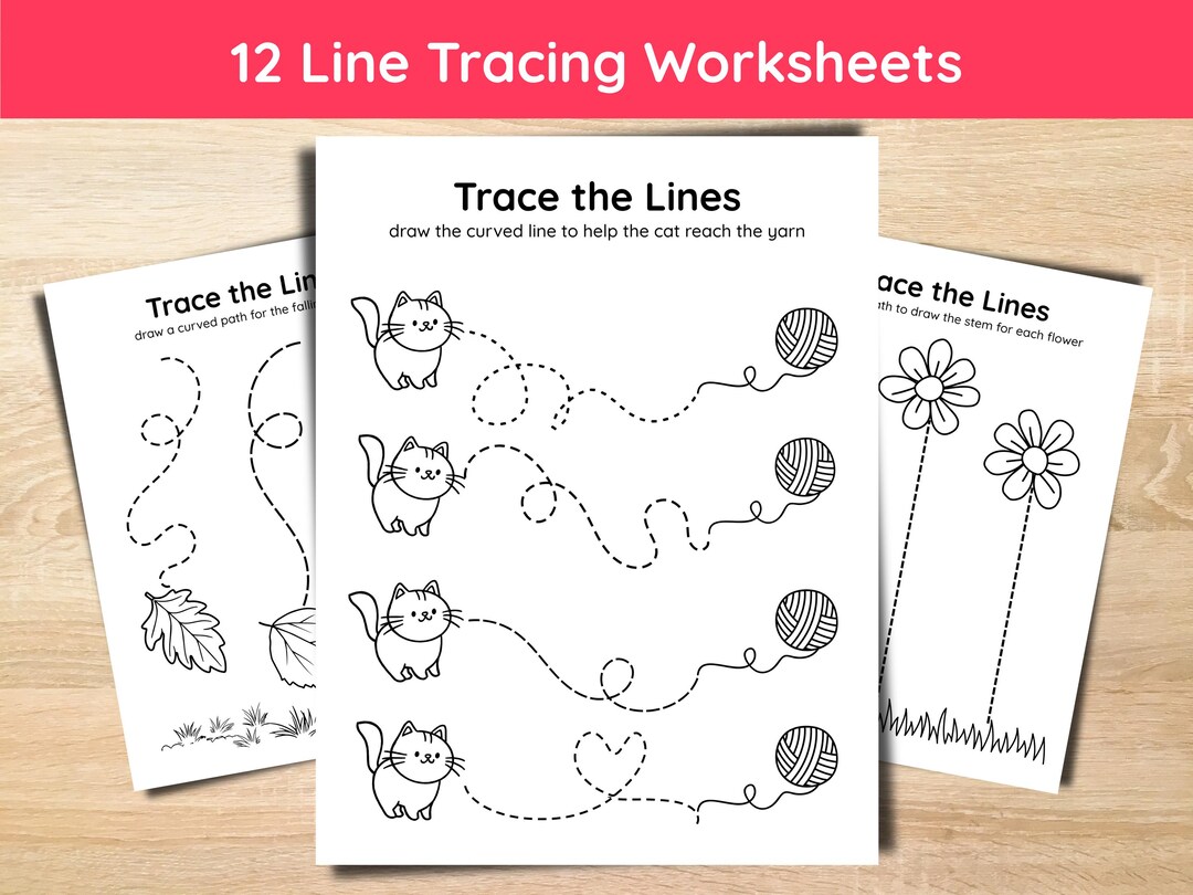 Line Tracing Worksheets – Preschool Handwriting Printable PDF for Kids ...