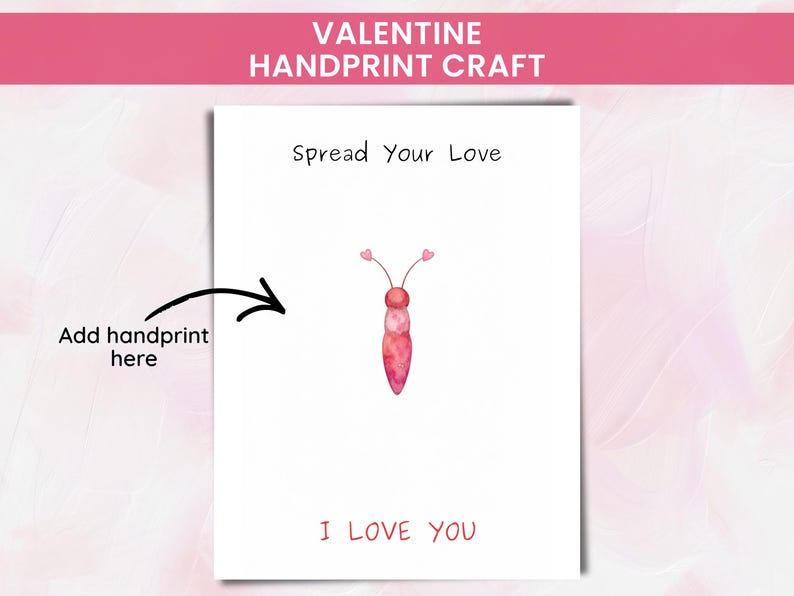 Valentine Handprint Craft for Kids, Printable Valentine Activity ...