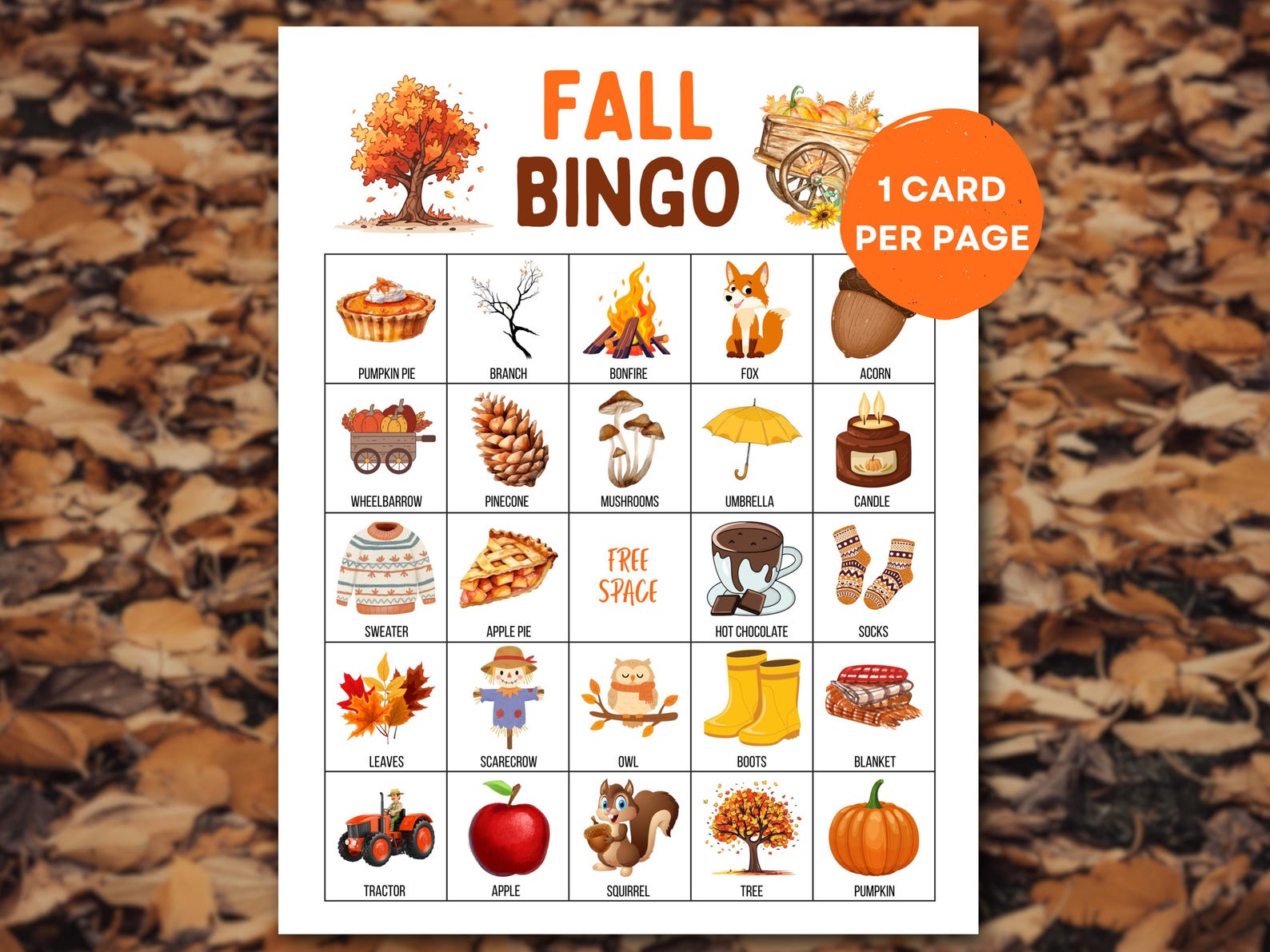 Fall Bingo Game Printable, Autumn Classroom Activity, 50 Pages Bingo ...