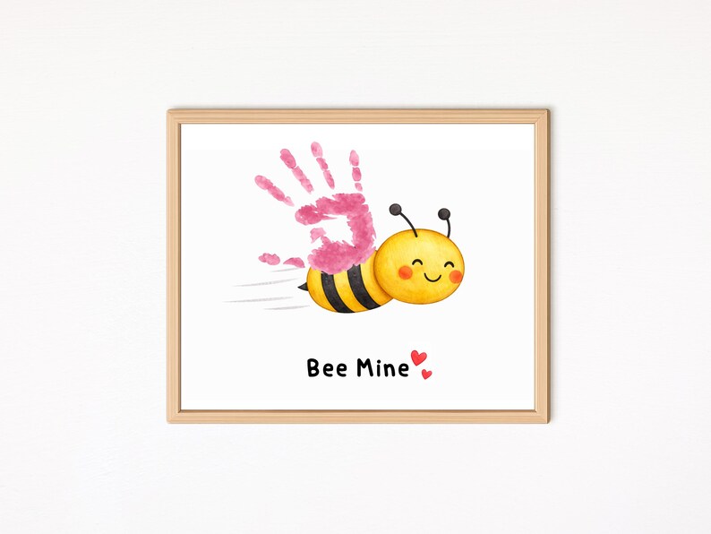 Bee Handprint Valentine Keepsake, Kids Craft (instant Download) - Etsy