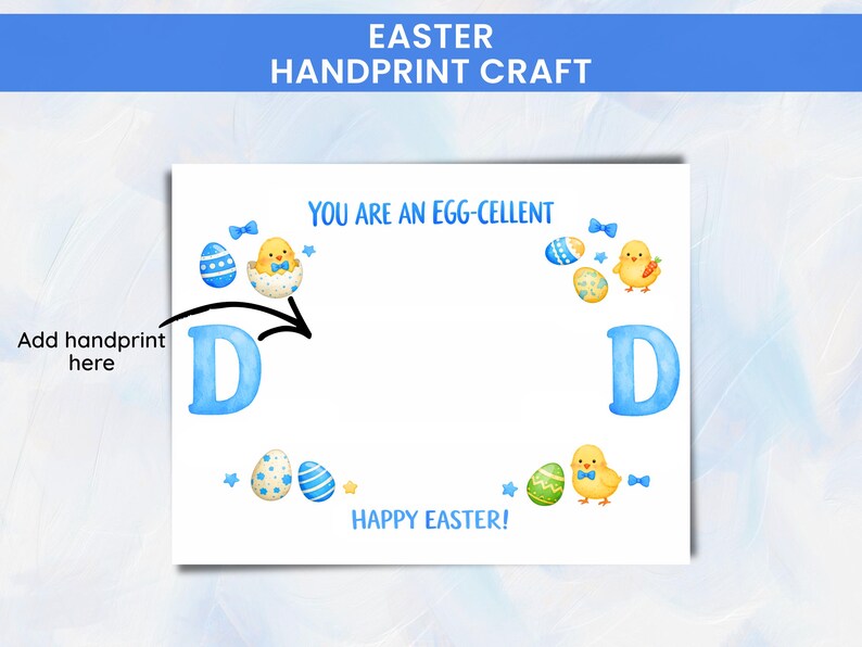 Easter Handprint Craft for Dad, Toddler Keepsake Art Template (instant ...