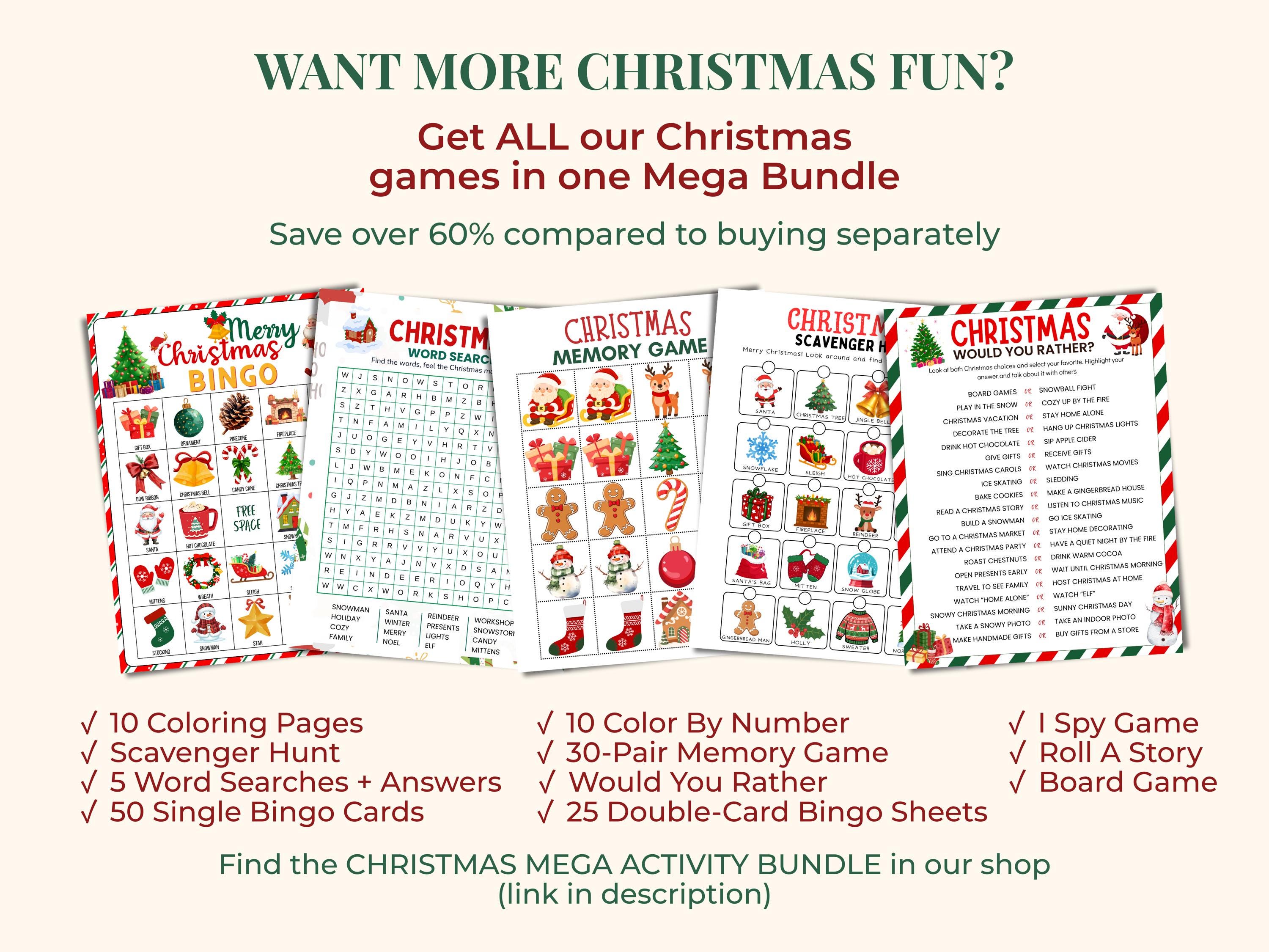 Christmas Memory Matching Game Printable PDF – Fun Holiday Activity for ...