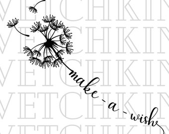 Make a Wish Dandelion Instant Download PNG - Etsy
