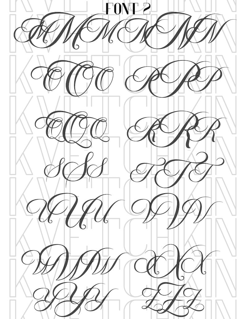 Fancy Monogram Fonts [3] SVG PNG Instant Download - Etsy