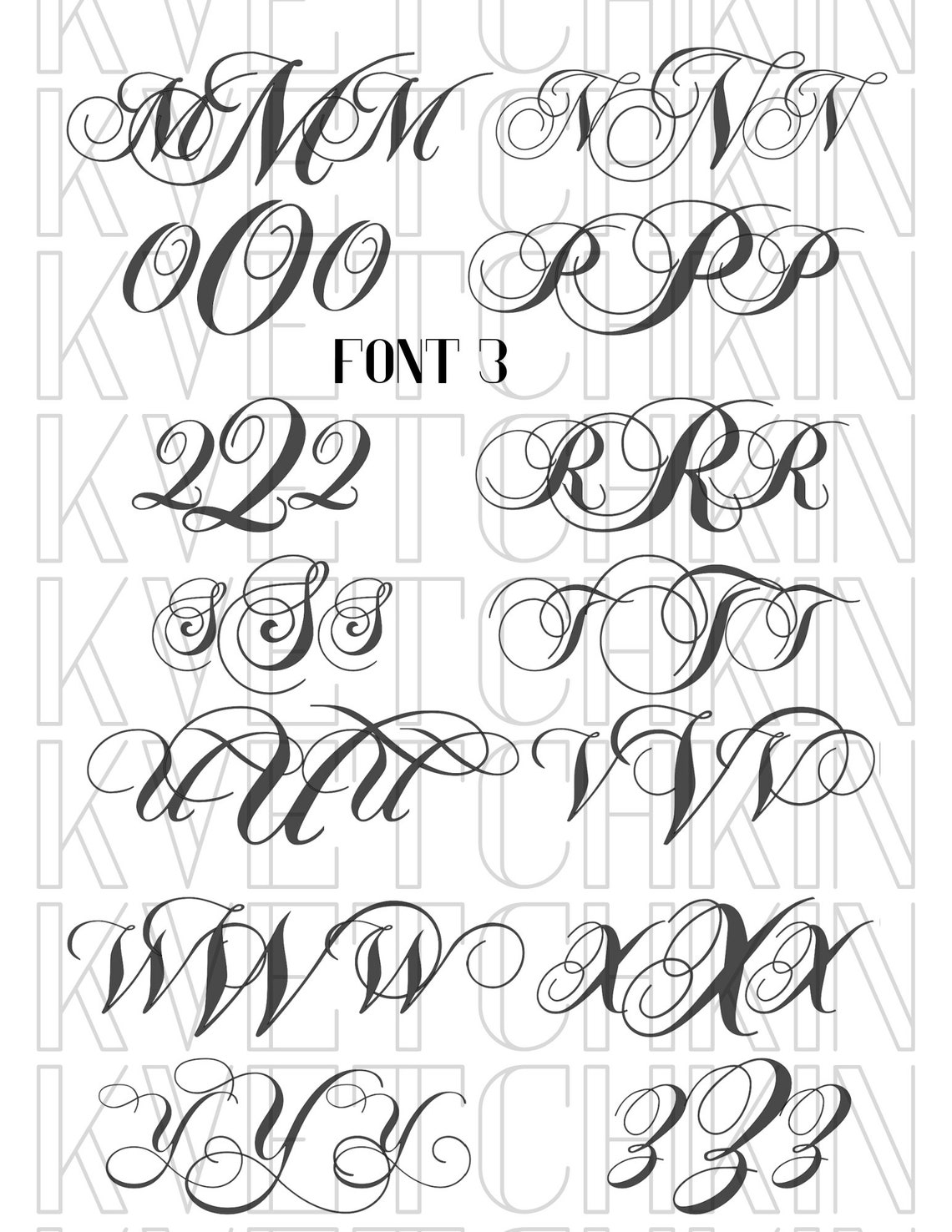 Fancy Monogram Fonts [3] SVG PNG Instant Download - Etsy