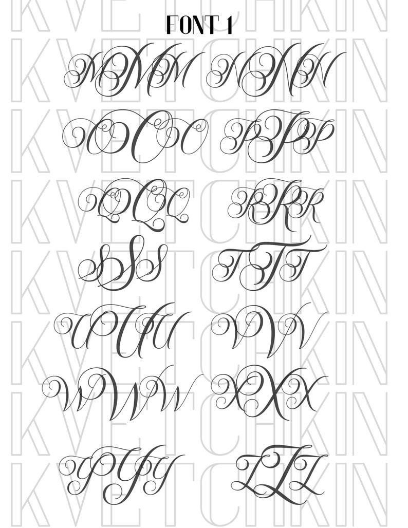 Fancy Monogram Fonts [3] SVG PNG Instant Download - Etsy