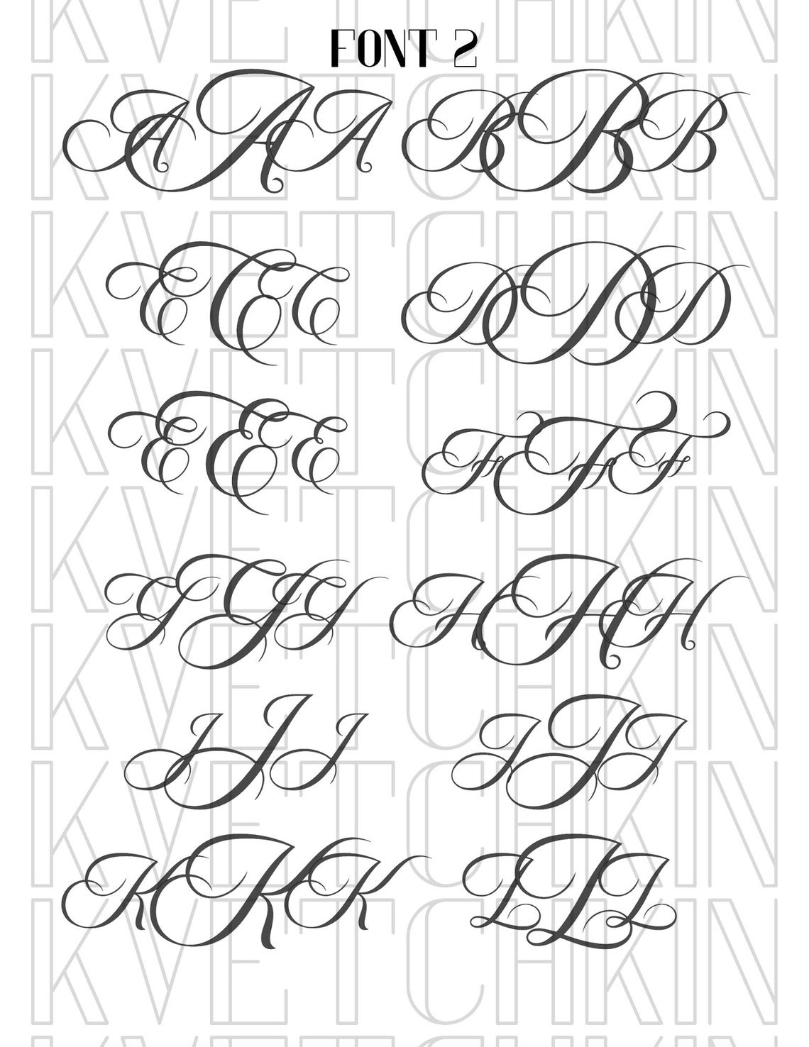 Fancy Monogram Fonts [3] SVG PNG Instant Download - Etsy