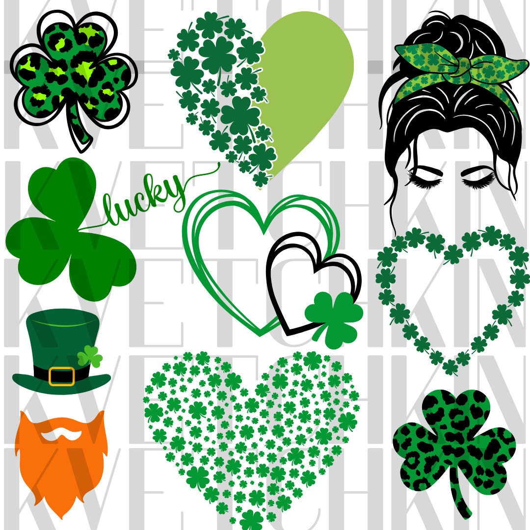 St. Patrick's Day Bundle (9) SVG PNG Instant Download Cutting Files ...