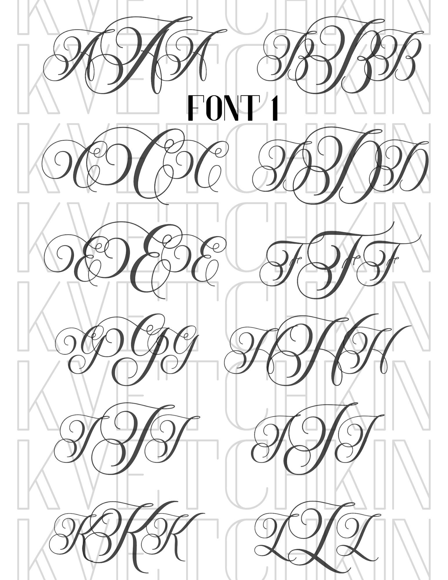 Fancy Monogram Fonts [3] SVG PNG Instant Download - Etsy