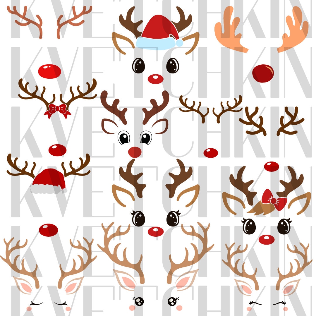 Rudolph Antlers SVG PNG Bundle Cut Files Instant Download Christmas ...