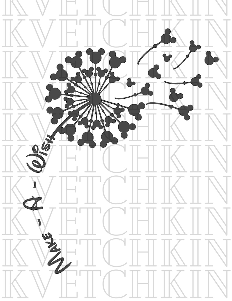 Mouse Make A Wish Dandelion SVG PNG Instant Download - Etsy