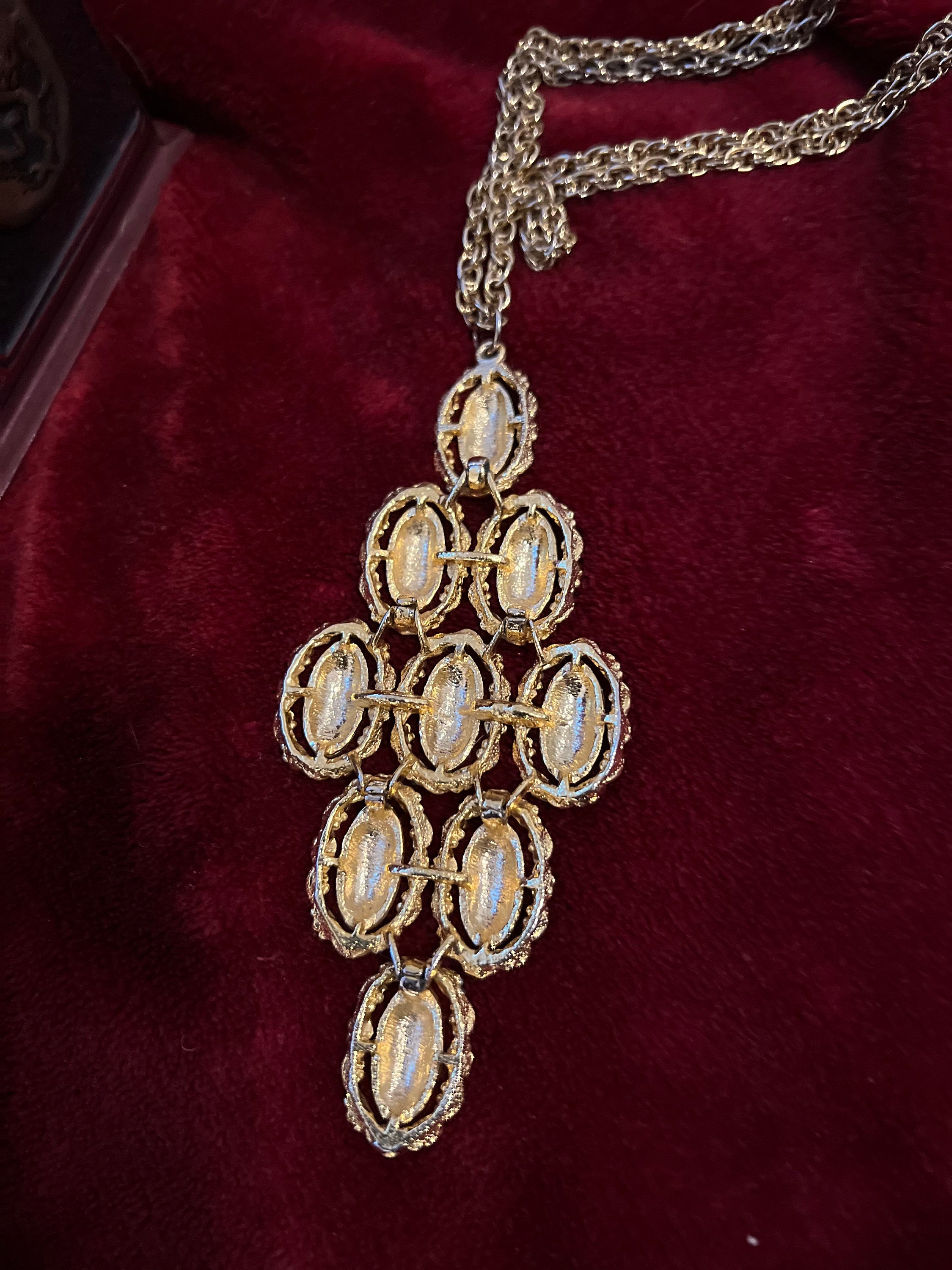 Rare Unmarked Well Made Vintage Gold Tone Stunning Statement Costume ...