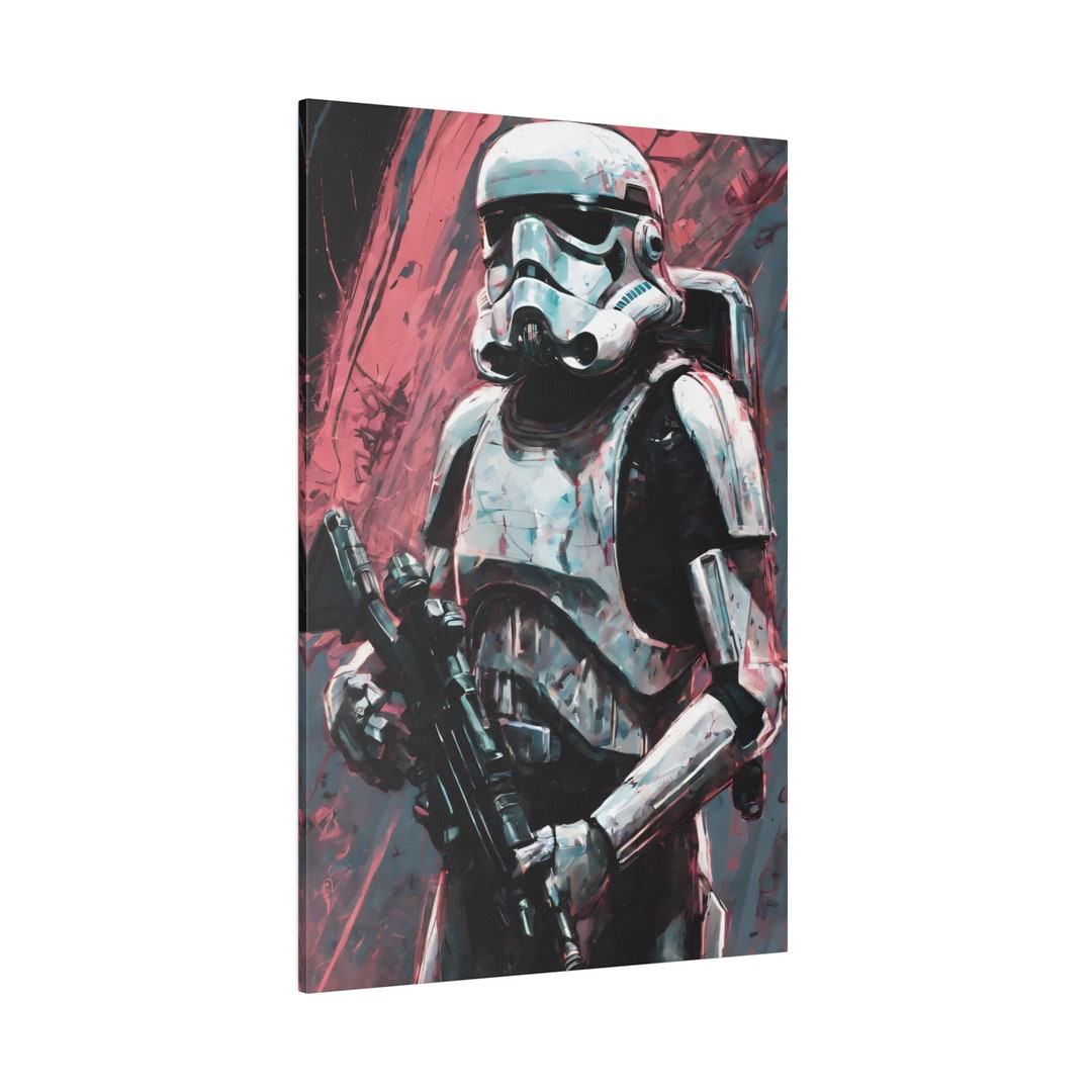 Synthwave Design Stormtrooper Canvas Print Starwars Wall Art Prints ...